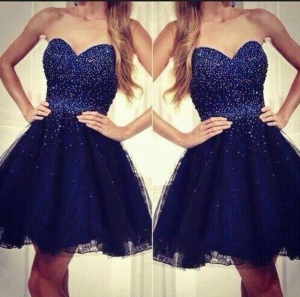 Fashion Navy Blue Short/mini Tulle Graduation Dress,navy Blue Short ...